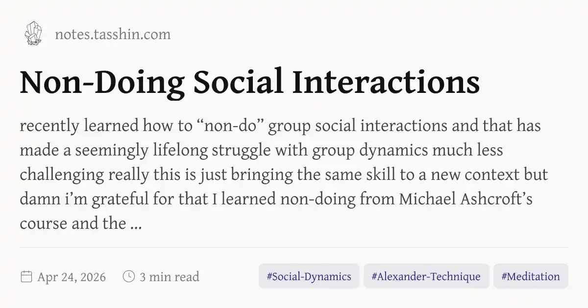 Non-Doing Social Interactions